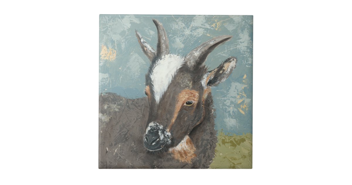 Farm Life-Grey Goat Ceramic Tile | Zazzle