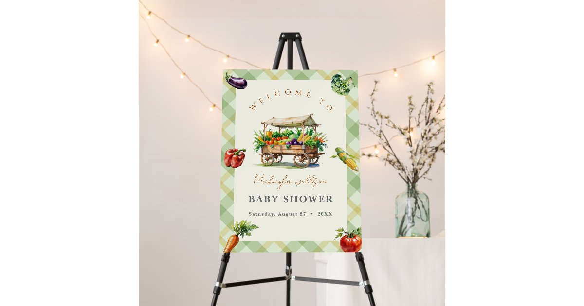 Farm Locally Grown Baby Shower Welcome Sign Poster | Zazzle