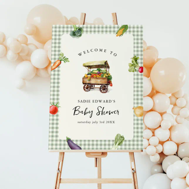 Farm Locally Grown Baby Shower Welcome Sign Poster | Zazzle