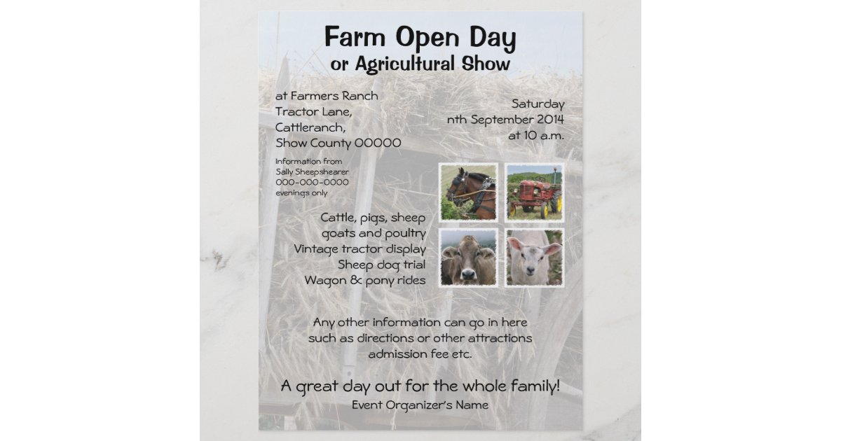 Farm open day or agricultural show flyer | Zazzle