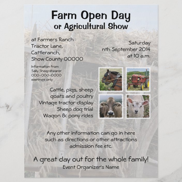 Farm open day or agricultural show flyer | Zazzle.com