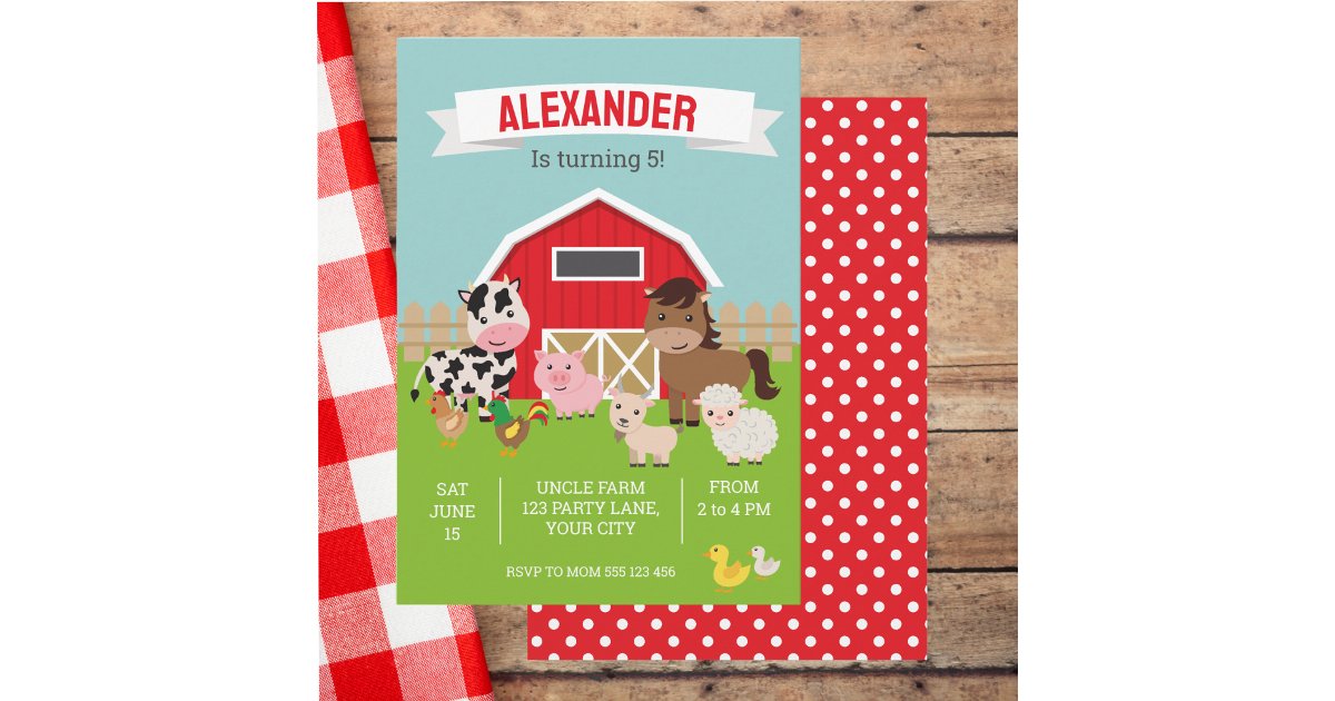 FARM PARTY INVITATION | Zazzle