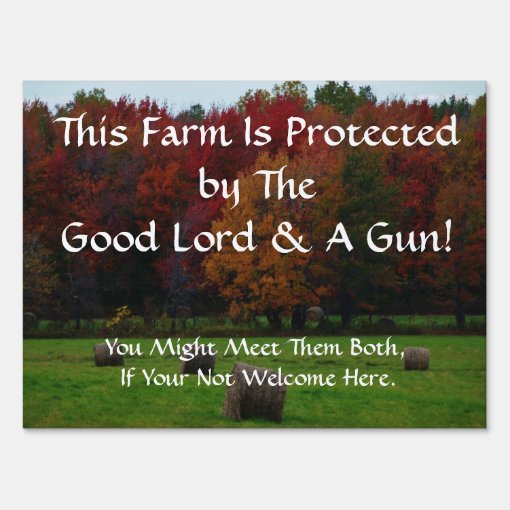 Farm Protected By... Yard Sign | Zazzle