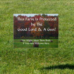 Farm Protected By... Yard Sign | Zazzle