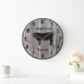Farm Ranch or Stable Name 4 Custom Barnwood Styled Large Clock | Zazzle