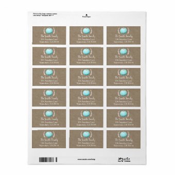 Farm Rustic Blue Pumpkin & White Laurels Label | Zazzle