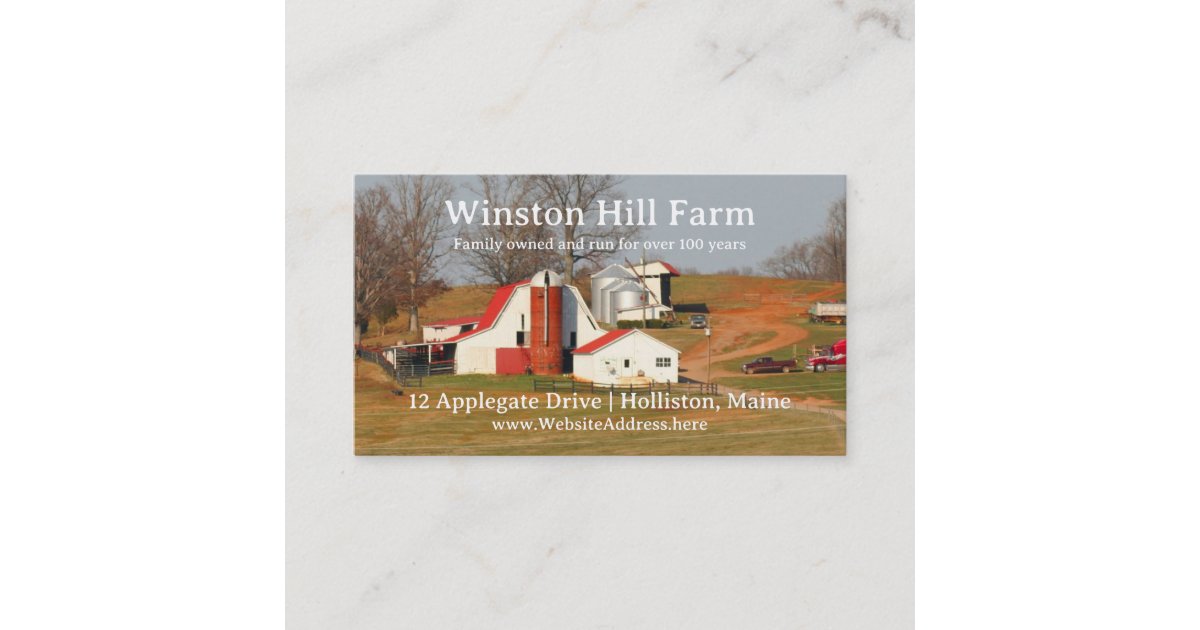 Farm Scene Photo Template Agriculture Business Business Card | Zazzle