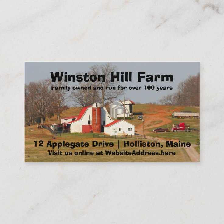 Farm Scene Photo Template Agriculture Business Business Card | Zazzle