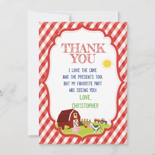 FARM THANK YOU CARD | Zazzle