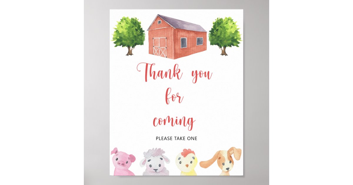 Farm - Thank you for coming Poster | Zazzle