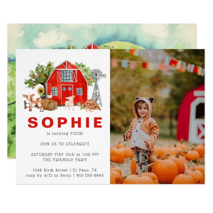 Farm Theme | Barn Birthday Party Invitation | Zazzle.com