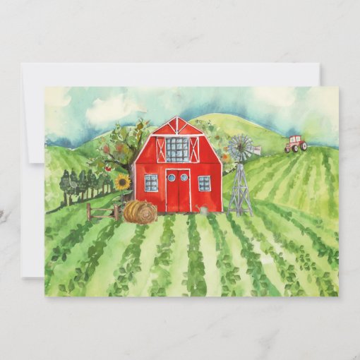 Farm Theme | Barn Birthday Party Invitation | Zazzle
