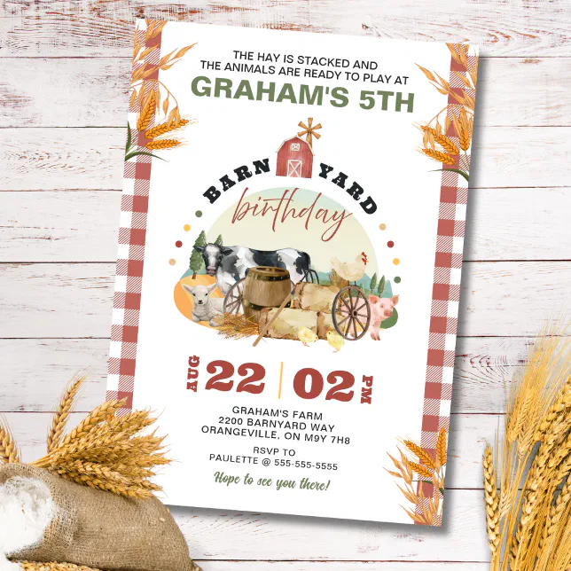 Farm Theme Birthday Invitation | Zazzle