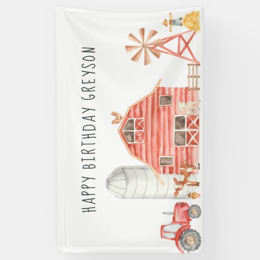Farm Theme Birthday Party Welcome Banner | Zazzle