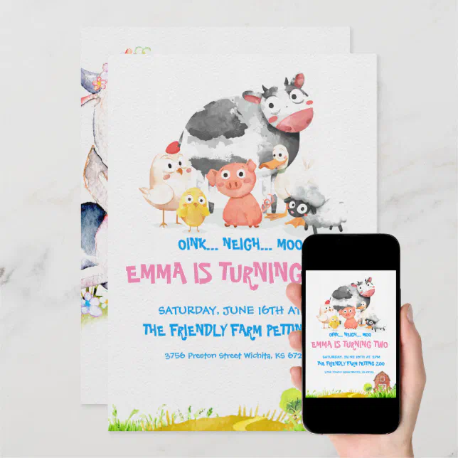 Farm Theme Party Invitations | Zazzle