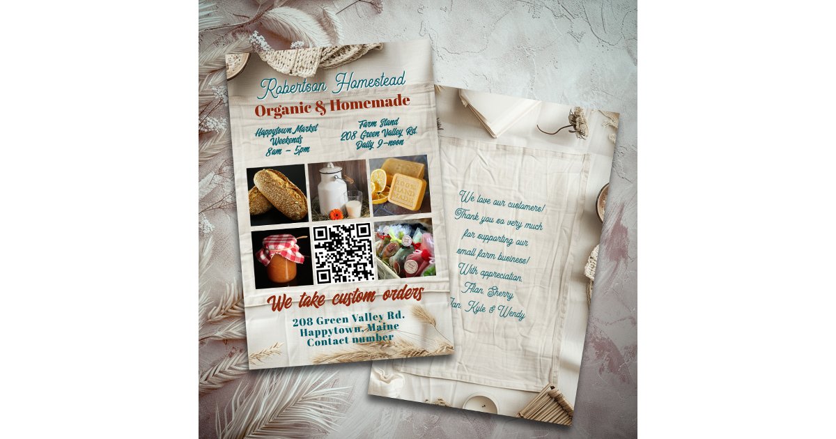Farm Themed Photo QR code Small Business Flyer | Zazzle