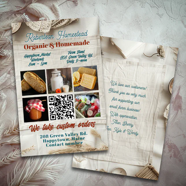 Farm Themed Photo QR code Small Business Flyer | Zazzle