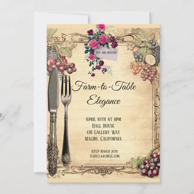 Farm to Table Dinner Invitation | Zazzle