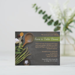 Farm to Table Dinner Invitation Postcard | Zazzle