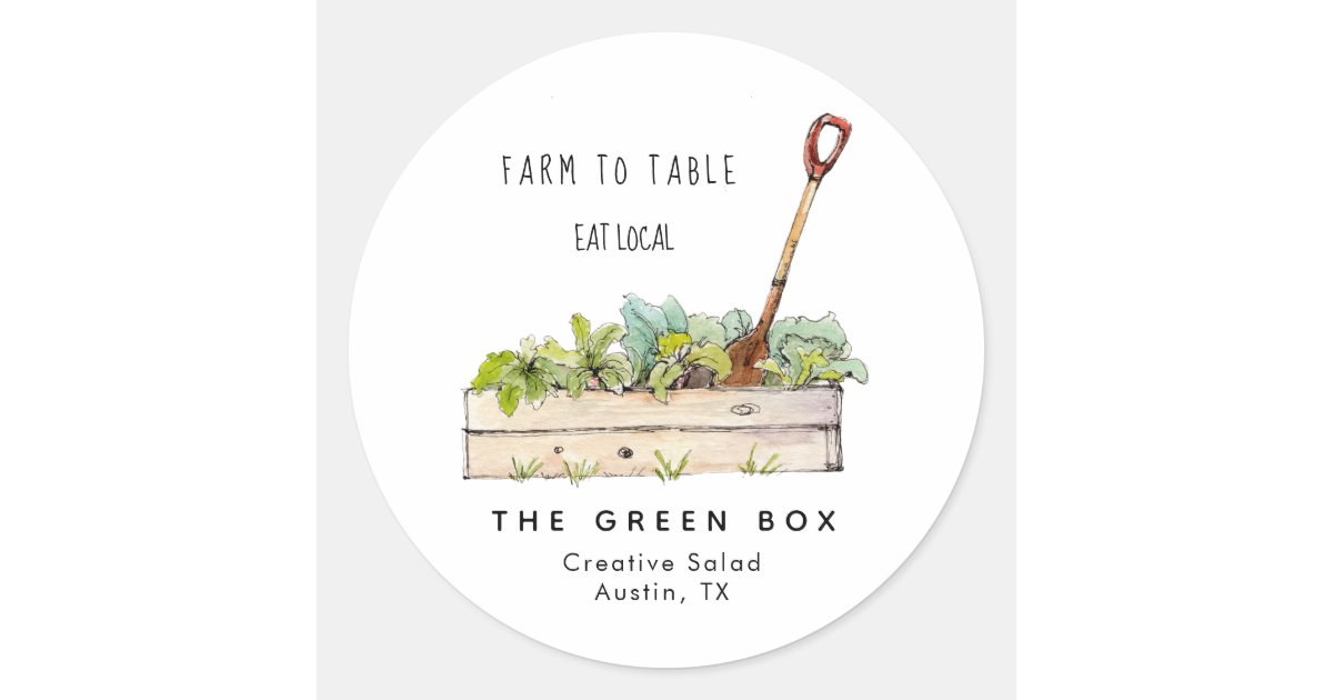 Farm to table Organic produce Classic Round Sticker | Zazzle