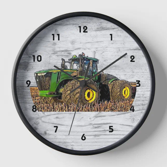Farm Tractor Equipment Cool Farming Machinery Clock | Zazzle