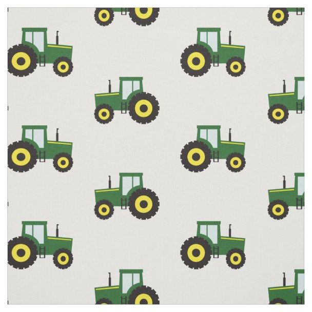 Cute Farm Kids Tractor Pink Girls Fabric | Zazzle