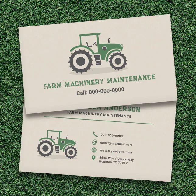 Farm Tractor Maintenance Business Card | Zazzle
