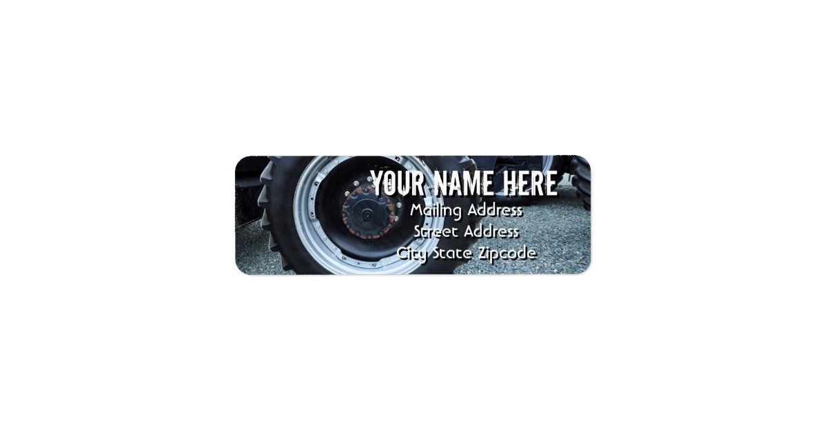 Farm Tractor Wheel Address Label | Zazzle