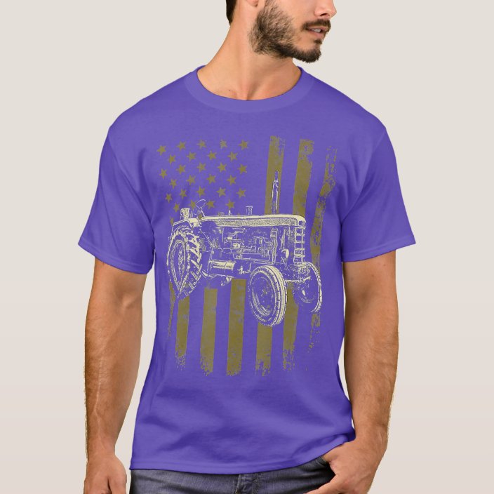 Farm Tractors Usa Flag Patriotic Farming 4th Of T Shirt