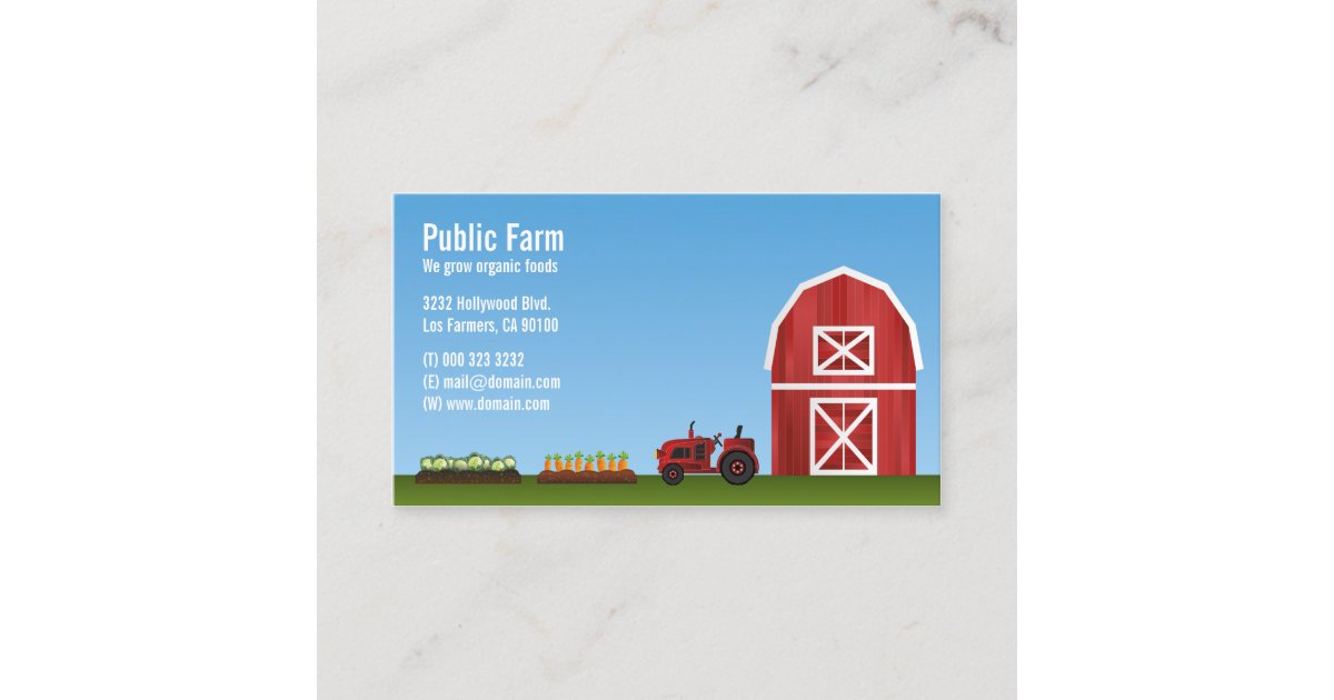 Farm Vegetable Farmer Business Card | Zazzle