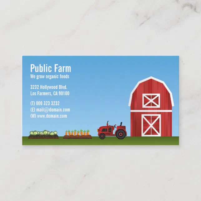Farm Vegetable Farmer Business Card | Zazzle