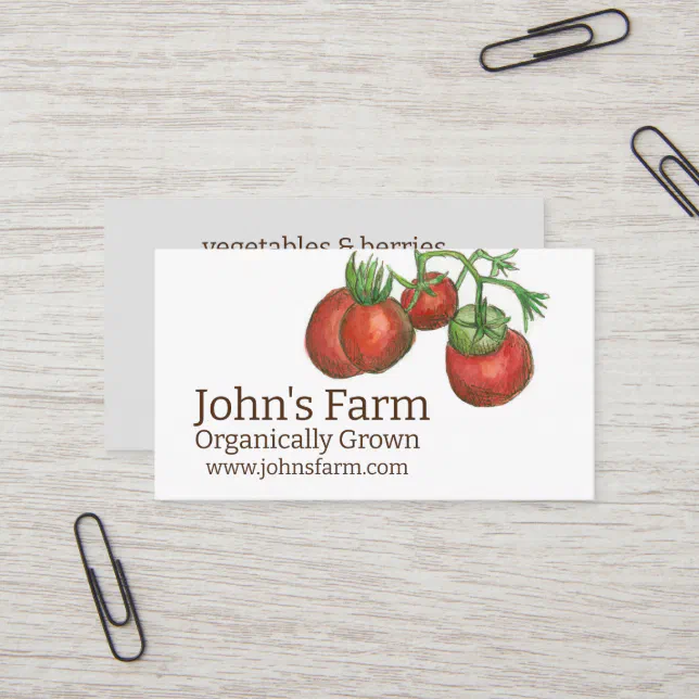 Farm Vegetables Produce Food Garden Business Card | Zazzle