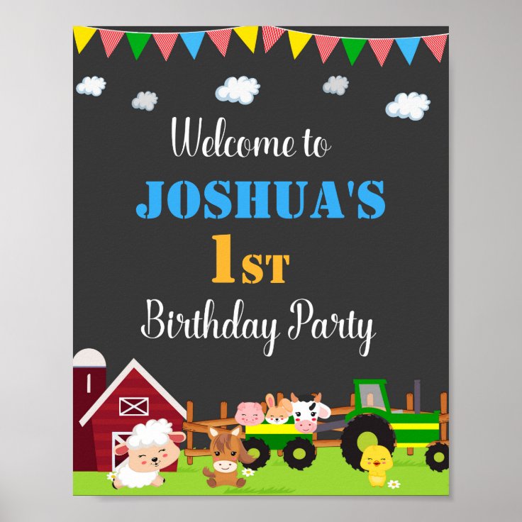Farm welcome party sign Barnyard welcome poster | Zazzle