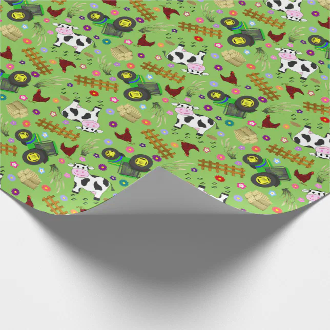 Farm Yard Cow Wrapping Paper | Zazzle