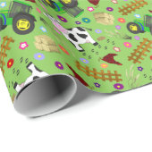Farm Yard Cow Wrapping Paper | Zazzle