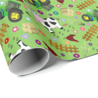 Farm Yard Cow Wrapping Paper | Zazzle