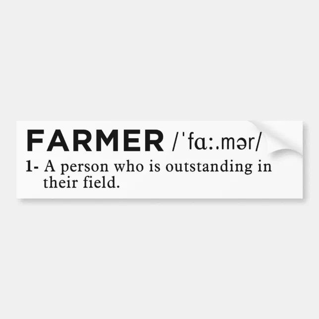 farmer definition white bumper sticker | Zazzle