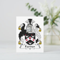 Farmer Family Crest Postcard | Zazzle