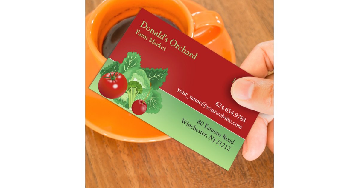 Farmer Market Grocery Business Card Template | Zazzle