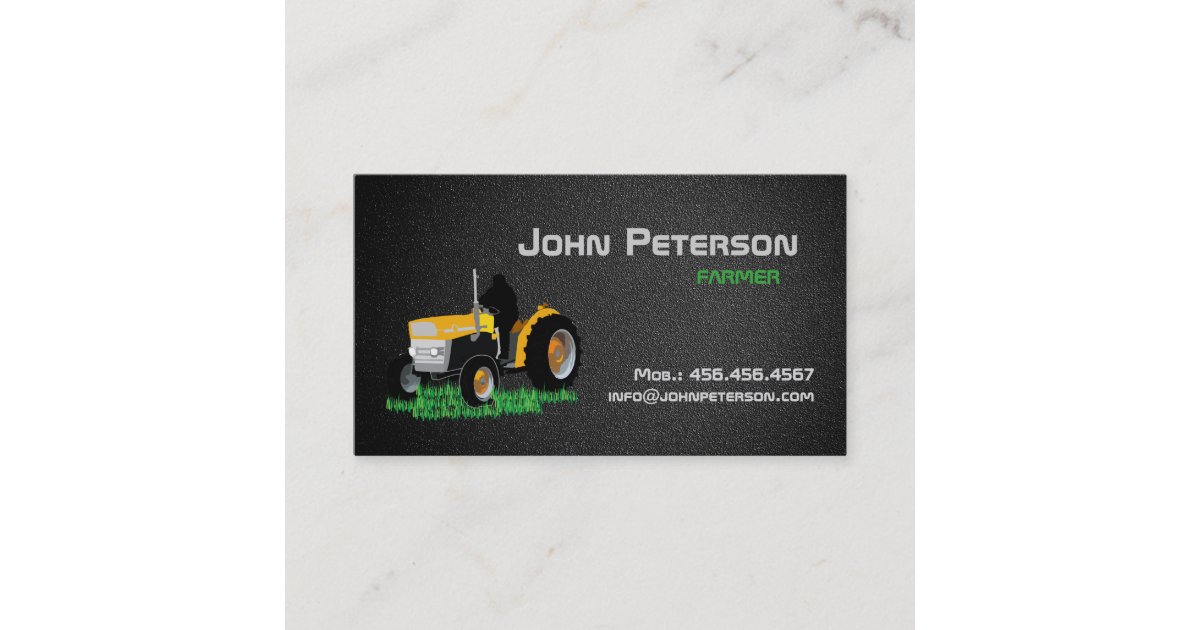 Farmer Village Farming Agriculture Tractor Business Card | Zazzle