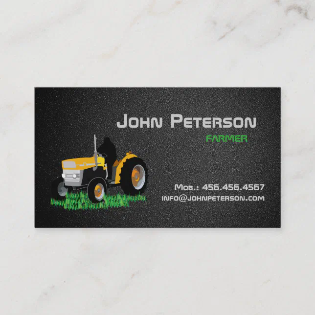 Farmer Village Farming Agriculture Tractor Business Card | Zazzle