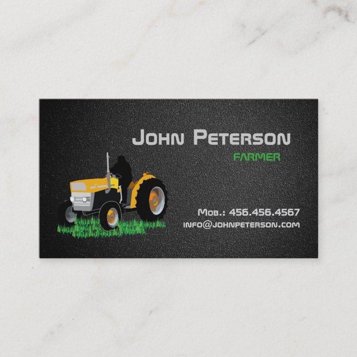 Farmer Village Farming Agriculture Tractor Business Card | Zazzle