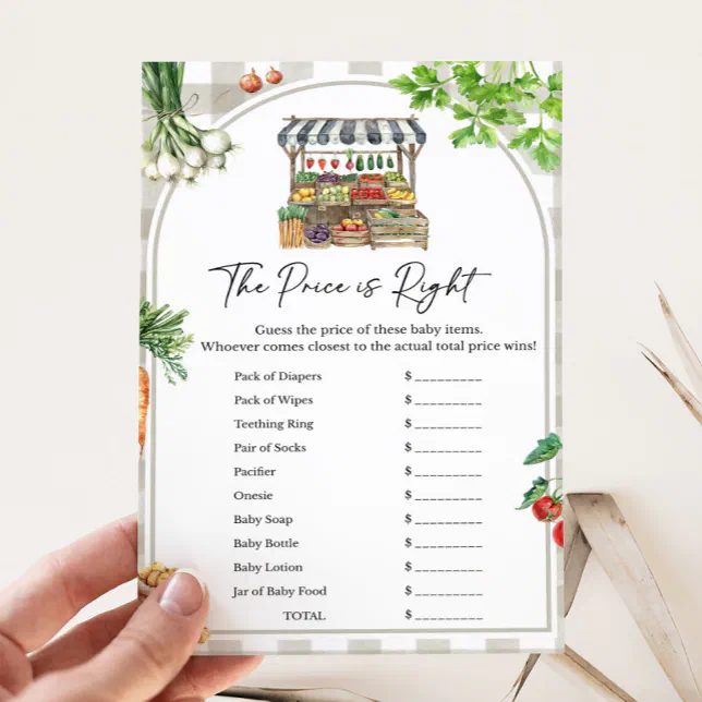 Farmers Locally Grown Baby The Price is Right Game | Zazzle