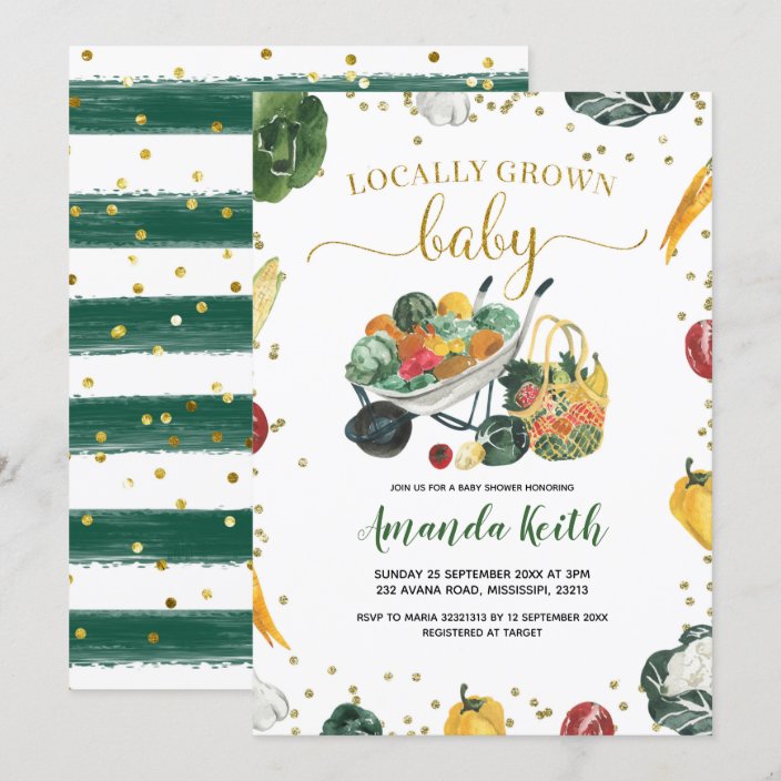 Farmers Market Baby Shower Invitation | Zazzle.com