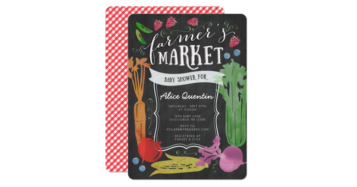 Farmers Market Baby Shower Invitation | Zazzle.com