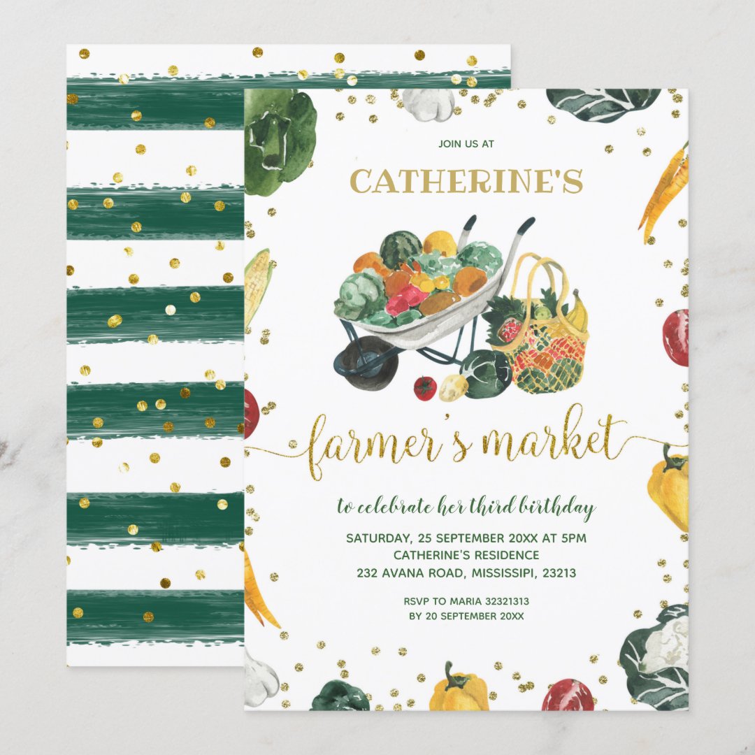 Farmers Market Birthday Invitation | Zazzle