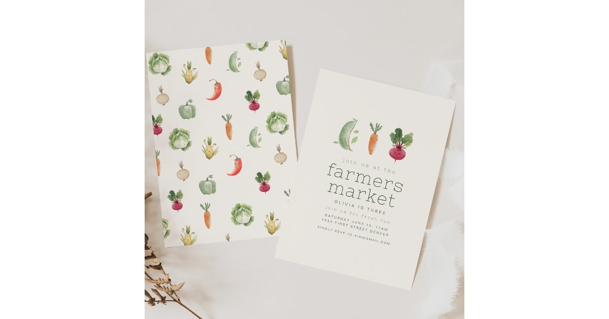 Farmers Market Birthday Party Invite | Zazzle