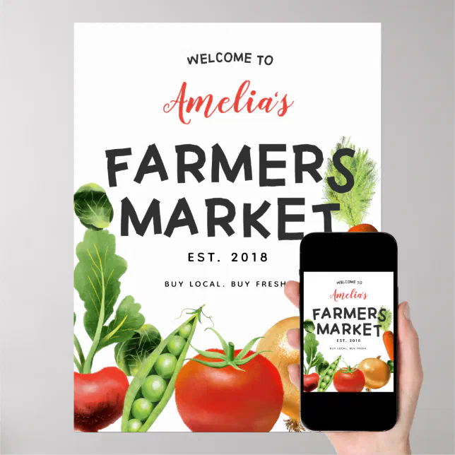 Farmers Market Birthday Party Welcome Sign | Zazzle