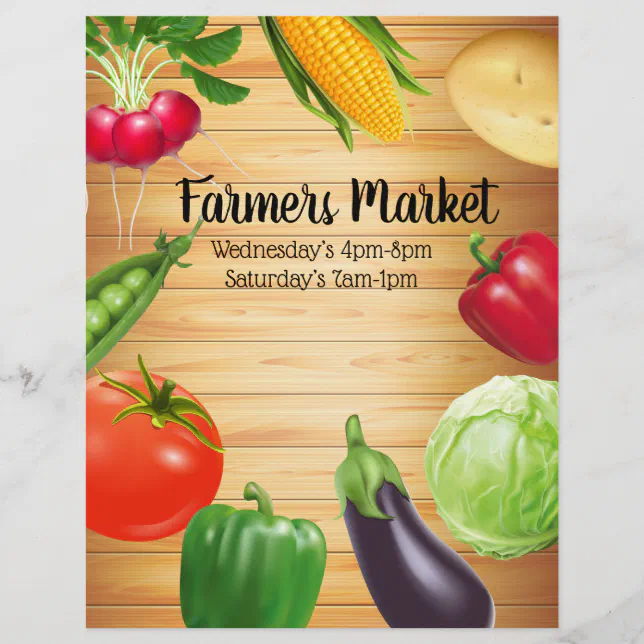 Farmers Market Business Promotional Flyer | Zazzle