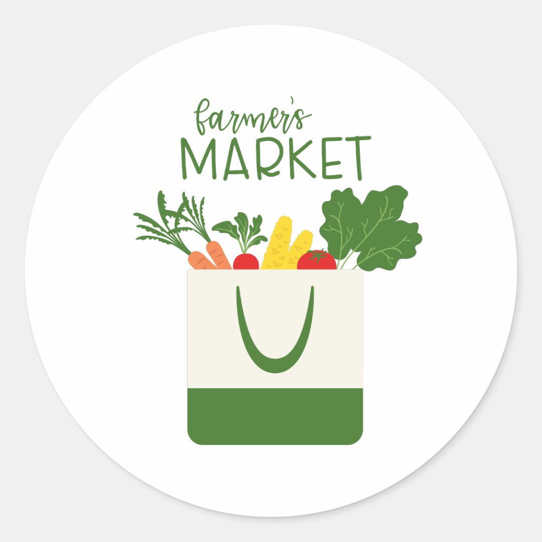 Farmers Market Classic Round Sticker | Zazzle